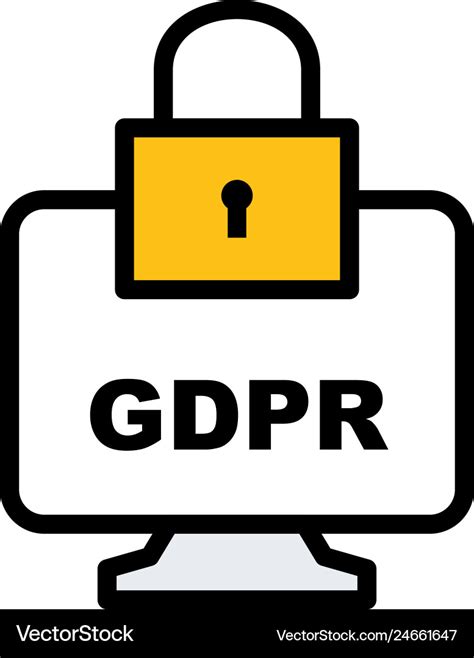Gdpr Security Lock Screen Icon Royalty Free Vector Image