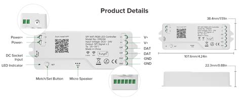 Btf Lighting Ws2811 Ws2812b Ws2815 2 4g Wifi Tuya Spi Rgb Dr03w Controller Smart Life Tuya App