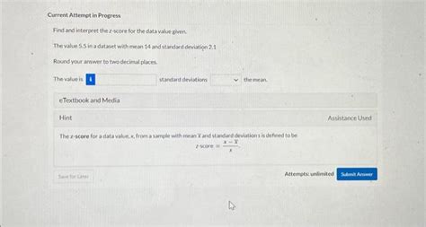 Solved Find And Interpret The Z Score For The Data Value Chegg