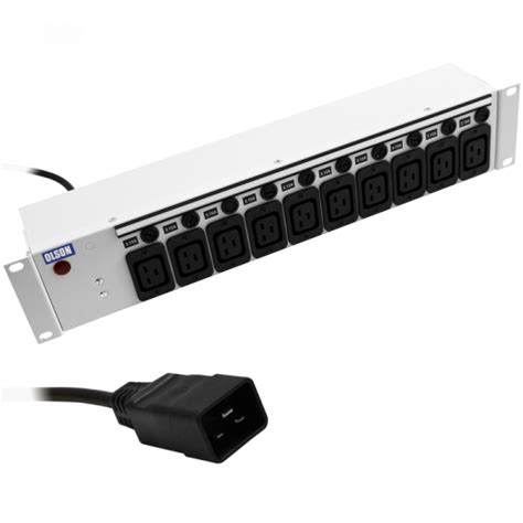 10 Way 2u 19 16a Iec 60320 C19 Neon Individually Fused C20 Plug Pdu