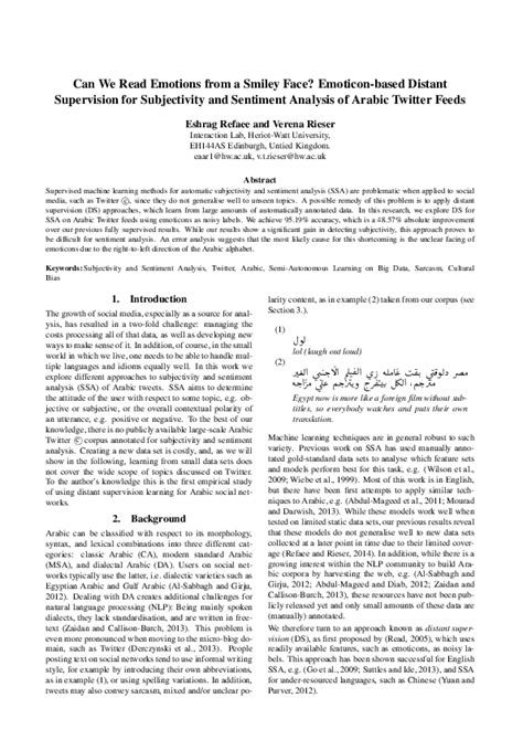 Pdf Can We Read Emotions From A Smiley Face Emoticon Based Distant Pdf Can We Read Emotions From A Smiley Face Emoticon Based Distant