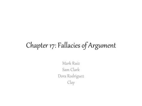 PPT Chapter Fallacies Of Argument PowerPoint Presentation Free Download ID
