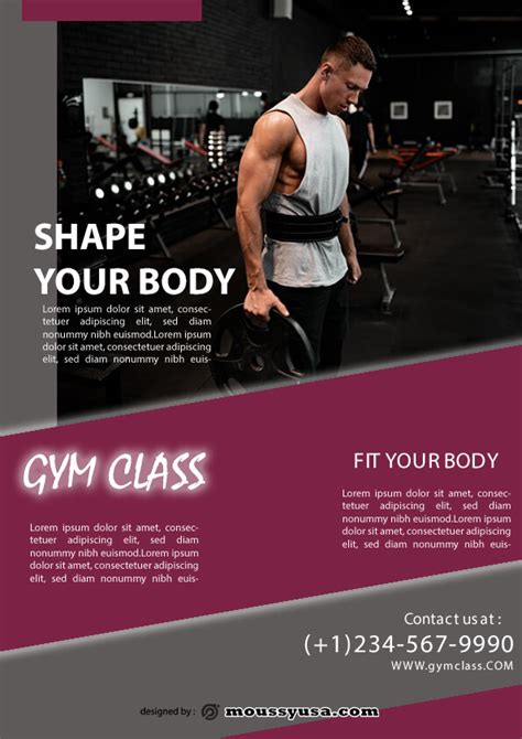 3 Fitness Class Flayer Templates Mous Syusa
