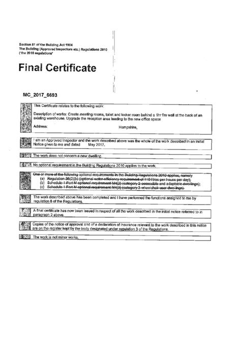 Electrical Building Control Certificate At Isabel Newell Blog
