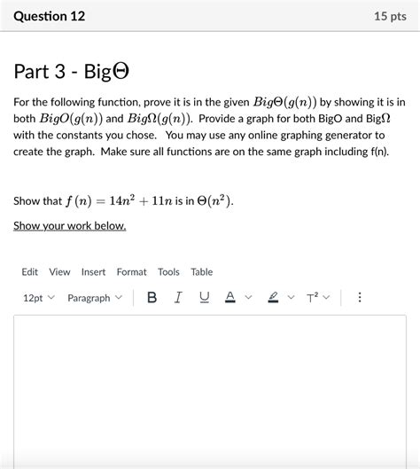 Solved Question For The Following Function Prove It Is Chegg Com