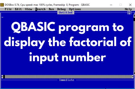 Qbasic Program To Display The Factorial Of Input Number Computer For