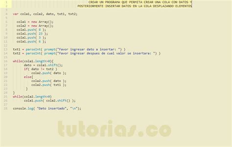 Colas Javascript Insertar Y Desplazar Datos En Cola