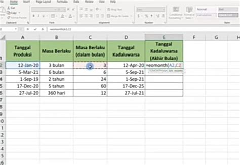 Cara Menghitung Tanggal Kadaluwarsa Di Microsoft Excel