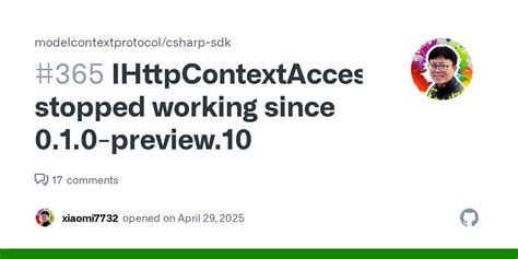 IHttpContextAccessor Stopped Working Since Preview Issue Modelcontextprotocol