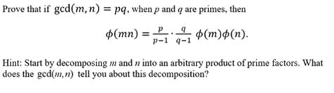 solved prove that if gcd m n pq when p and q are primes