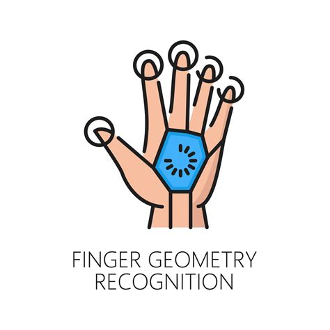 Finger Geometry Biometric Identification Icon 43065252 Vector Art At