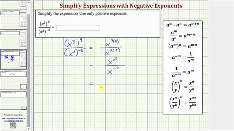 Ex Simplify Variable Expression With Exponents Quotient With One Variable Youtube