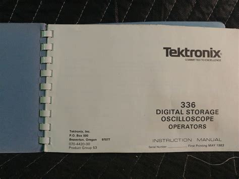 Tektronix 336a Digital Storage Oscilloscope Operators Manual P N 070 4 Ineedths