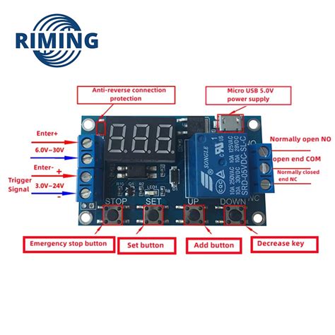 Dc 6 30v Support Micro Usb 5v Led Display Automation Cycle Delay Timer Switch Off Delay Time
