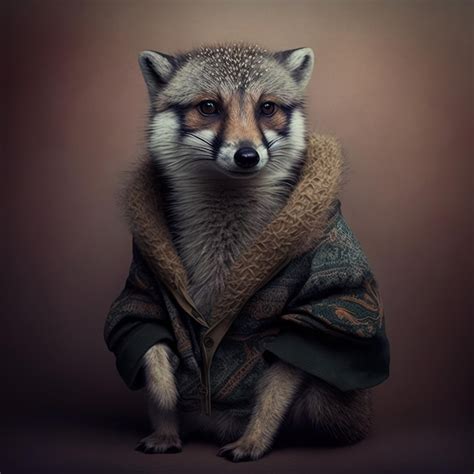 Premium Photo A Fox Wearing A Jacket That Saysfoxon It