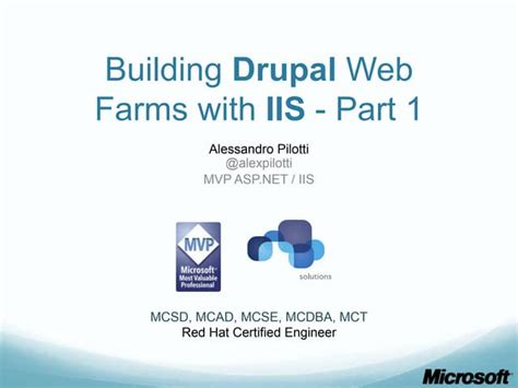 Building Drupal Web Farms With Iis Part 1 Pptx