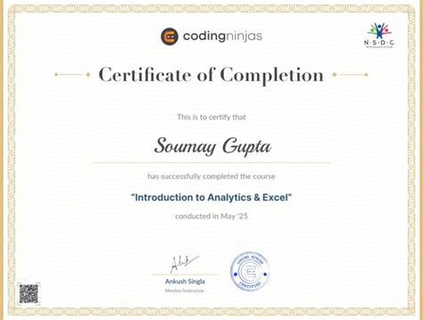 Learningneverstops Excelskills Codingninjas Datadriven Soumay