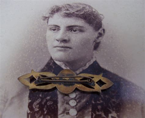 Victorian Era Antique Unusual Pin Brooch With Cellulo Gem