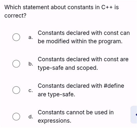 Which Statement About Constants In C Is StudyX