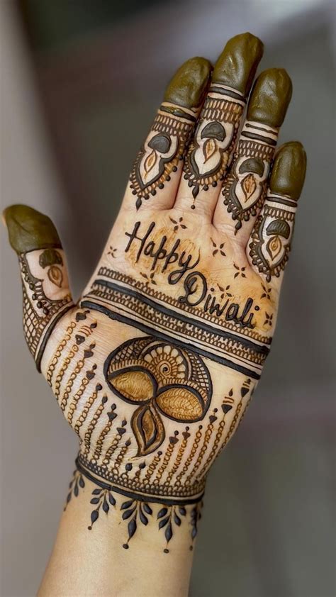 Diwali Special Mehndi Design Happy Diwali Diya Mehndi Design