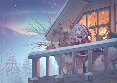 Обои На Рабочий Стол Новогодние Аниме 53 фото