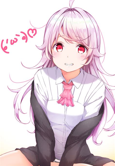 Safebooru 1girl Ahoge Bangs Black Jacket Blush Collared Shirt Commentary Request Dress Shirt