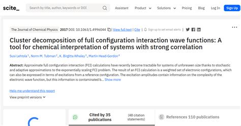 Cluster Decomposition Of Full Configuration Interaction Wave Functions A Tool For Chemical