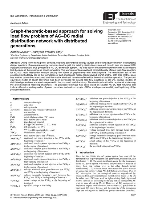 Pdf Graph Theoretic Based Approach For Solving Load Flow Problem Of