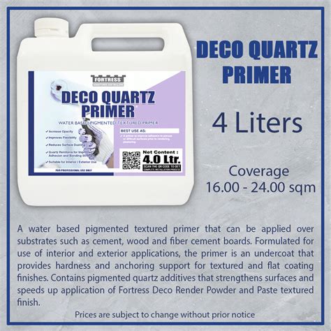 FORTRESS DECO QUARTZ PRIMER 4LIT GAL GT Stone Works Shop