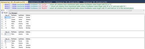 Select Query Using Like Clause In Sql Server 2012