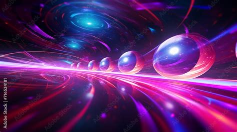 Rhythmic Techno Pulse Matrix Pulsating Waves Of Light And Color Travel