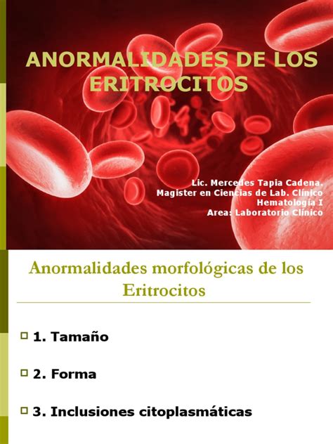 Anormalidades Eritrocitarias Pdf Glóbulo Rojo Anemia