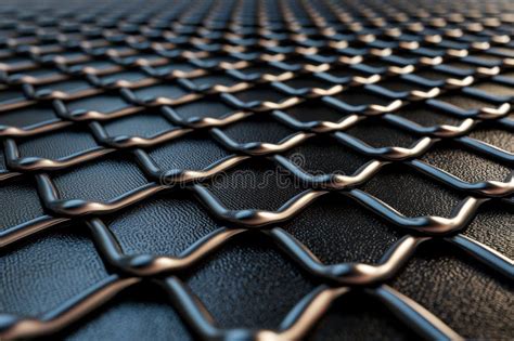 Close Up View Of Textured Metal Mesh Surface With Shiny Finish Intricate Pattern Creates Modern