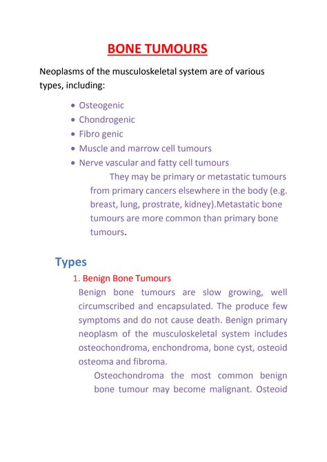 Solution Bone Tumours Studypool