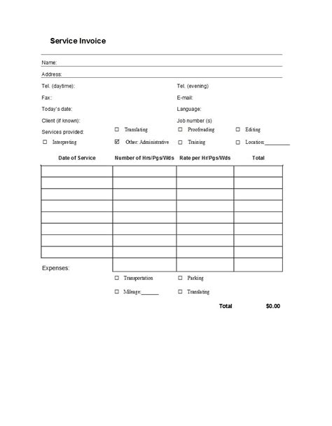 50 Simple Service Invoice Templates MS Word TemplateArchive