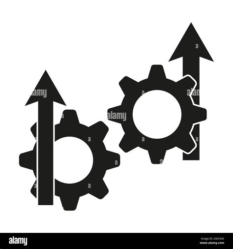 Growth Concept Icon Gears And Arrows Vector Business Symbol Productivity And Progress Stock