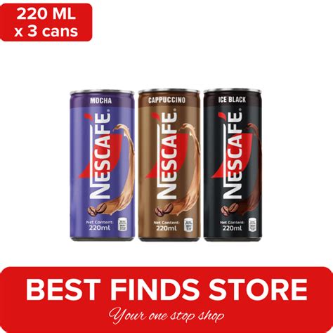 Nescafe Iced Coffee On The Go In Can 220ml Pack Of 3 Ice Black