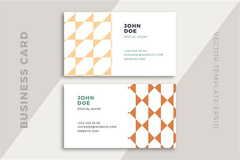 현대적인 창조적 인 명함 수평 템플릿 기하학적 패턴의 트렌디 한 기업 문구 모형 샘플 텍스트가있는 간단한 벡터 편집 가능한 배경