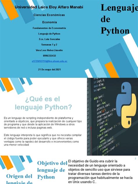 Lenguaje De Python Primer Lenguaje Pdf Python Lenguaje De