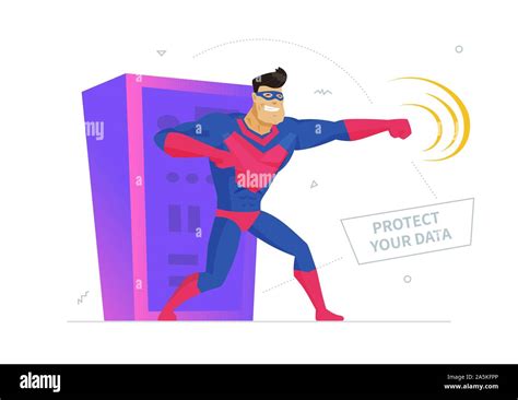 Cyber Security Metaphor Flat Design Style Vector Illustration Stock Vector Image And Art Alamy