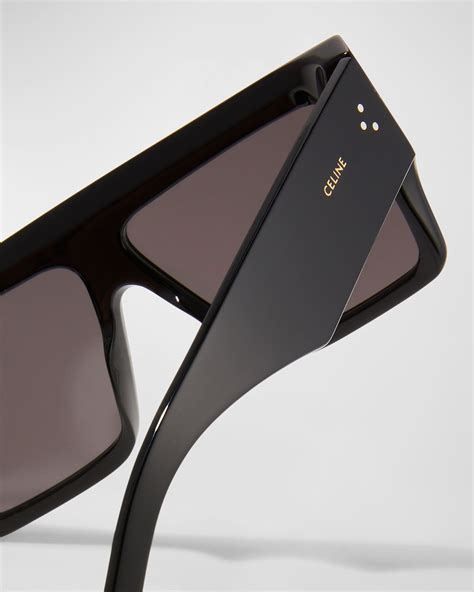Celine Chunky Rectangle Acetate Sunglasses Neiman Marcus