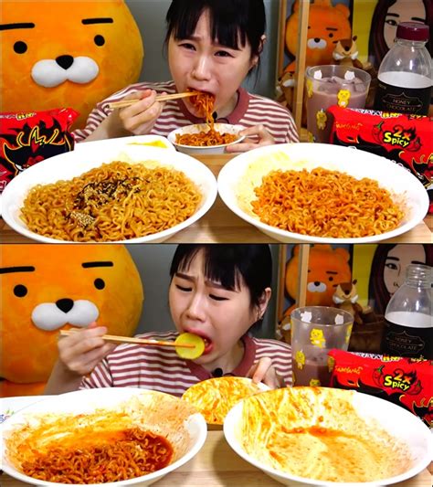 스코빌 10000 유튜버들의 핵불닭볶음면 도전기