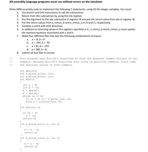 Solved All Assembly Language Programs Must Run Without Chegg