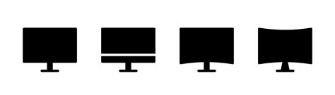 Monitor Icon In Glyph PC Screen Icons Set Computer Monitor Sign Black Desktop Monitor PC
