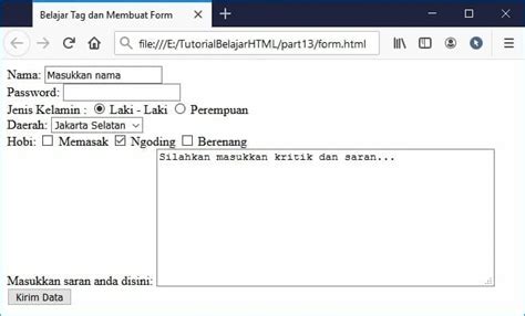 tutorial html dasar part 13 cara membuat form di html iltekkomputer