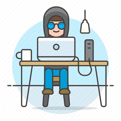 Coding Attack Working Workspace Hacker Developer Male Icon Download On Iconfinder