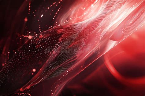 Abstract Red Soft Ambient Data Visualization With Realistic Rendering