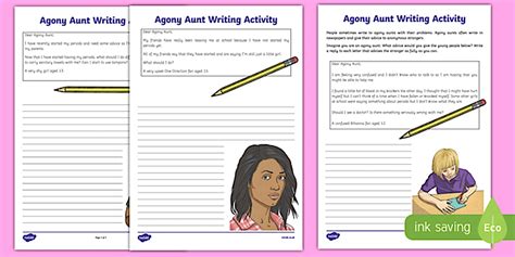 Sex And Relationships Education Menstruation Agony Aunt Writing Worksheet