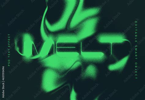Green Hazy Distorted Text Effect Mockup Stock Template Adobe Stock
