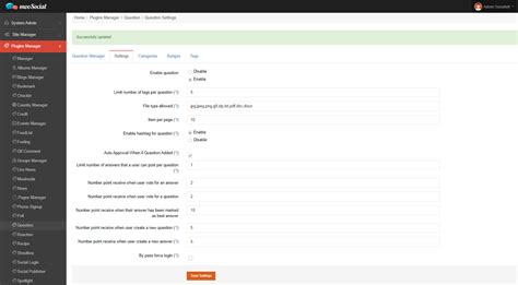 how to modify the default scores of the point system moosocial